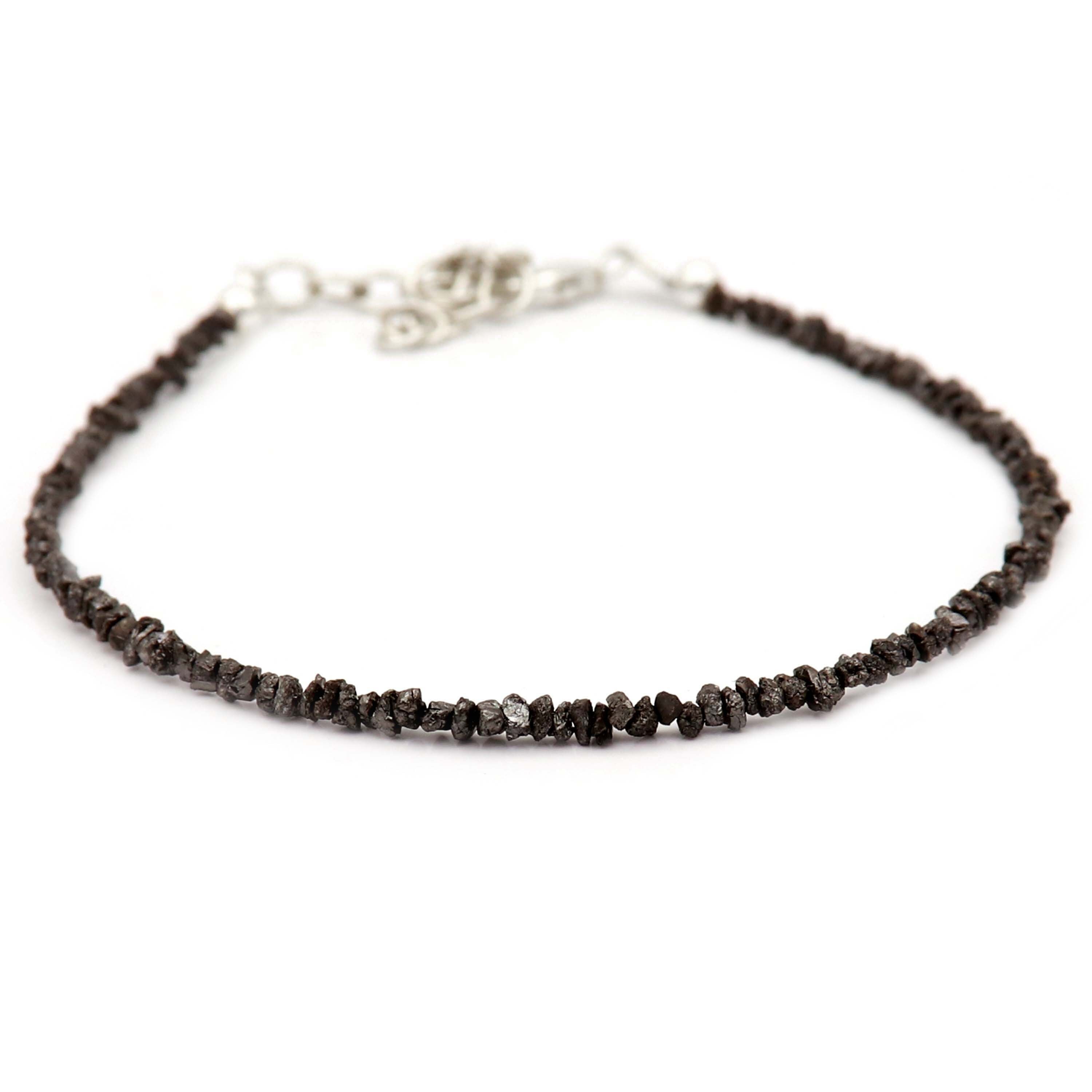 Raw Diamond Bracelet Rough Diamond Bracelet Black Diamond | Etsy