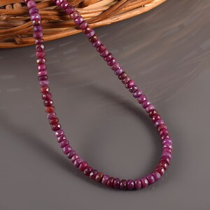 Genuine Ruby Beads Necklace,july Birthstone Necklace,natural Gemstone ...