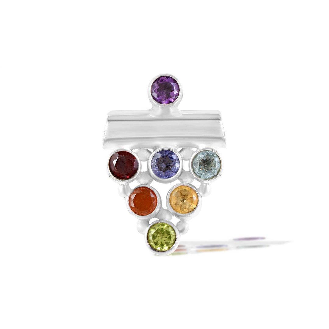 7 Chakra Pendantsterling Silver Chakra Pendantchakra - Etsy