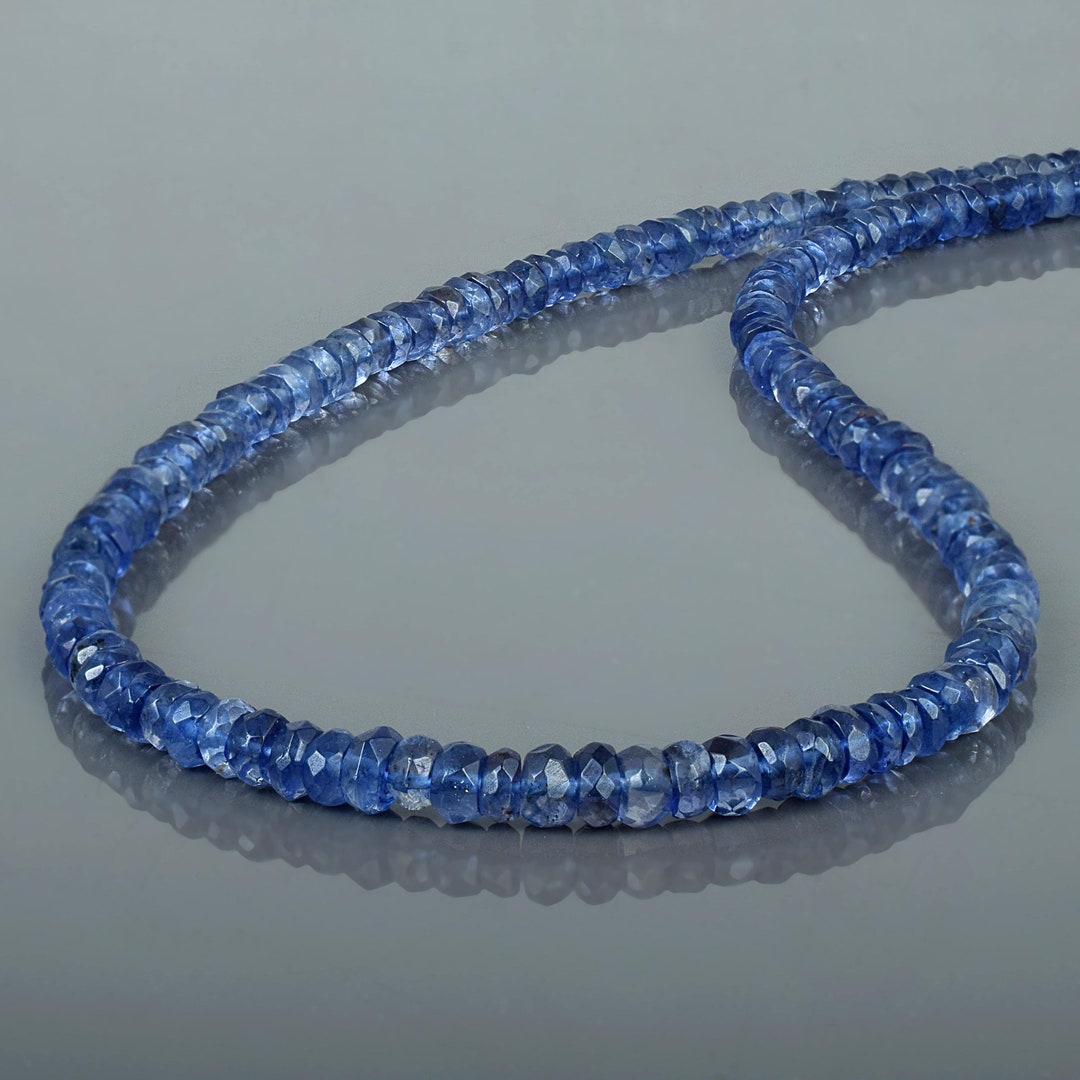 Faceted Iolite Necklace, Sterling Silver Chain, Blue Gemstone Jewelry ...