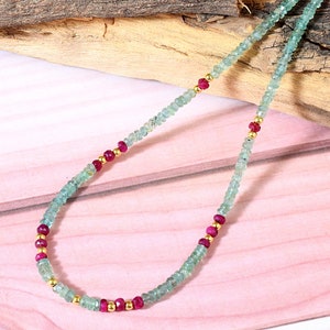 Natural Columbian Emerald Necklace,genuine Ruby Necklace,gemstone ...