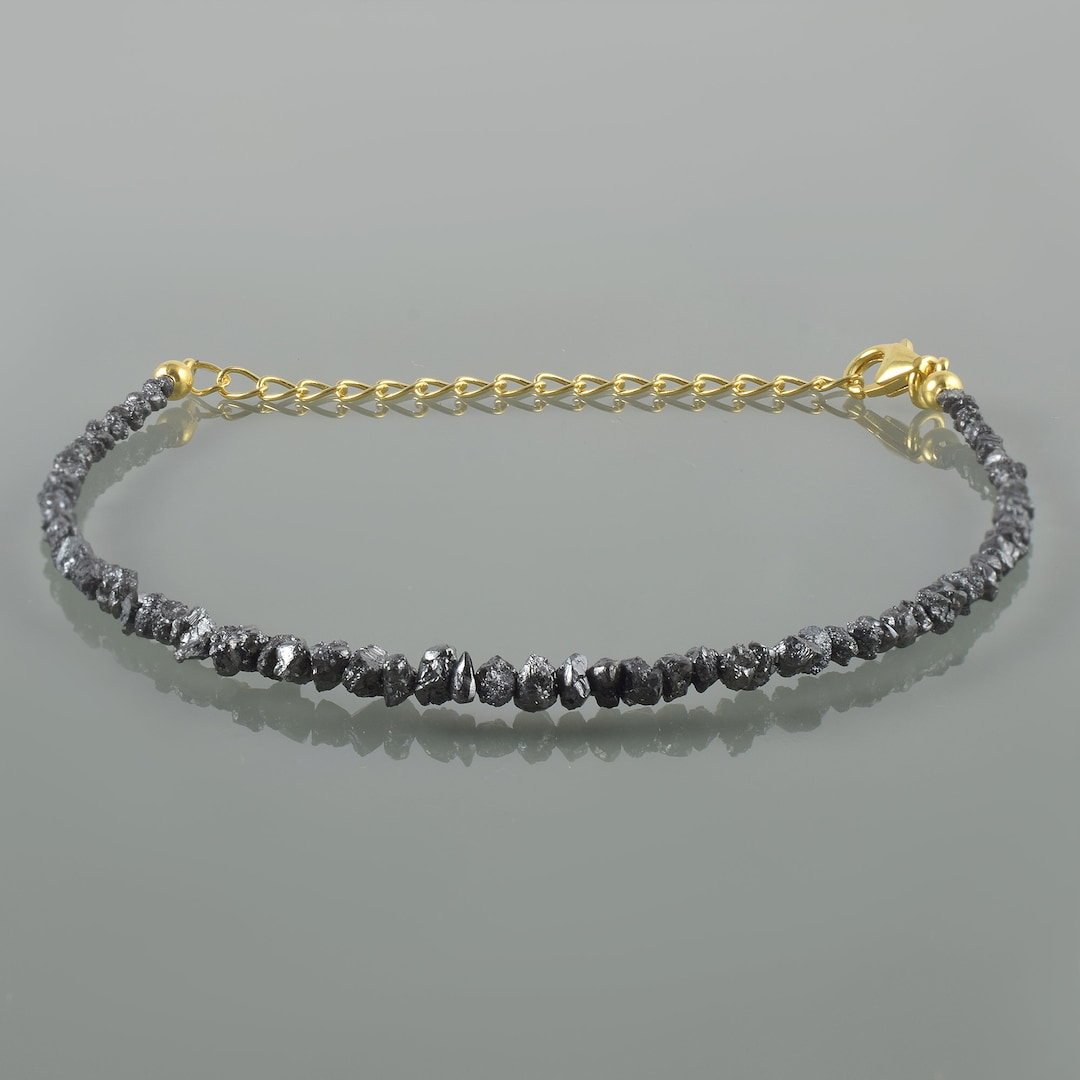 Raw Diamond Bracelet Rough Diamond Bracelet Black Diamond Bracelet ...