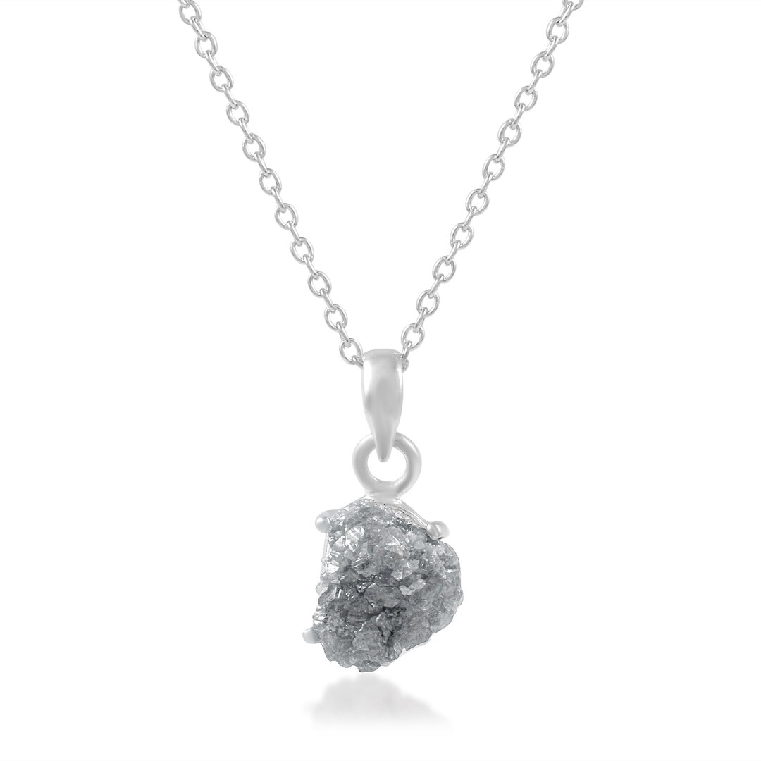 Raw Diamond Necklace, Organic Diamond Necklace, Raw Diamond Bead ...