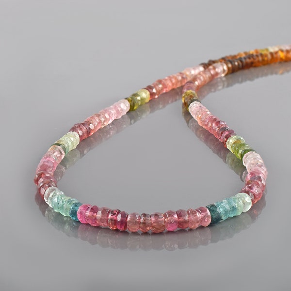 Tourmaline Bead Watermelon Necklace - Etsy