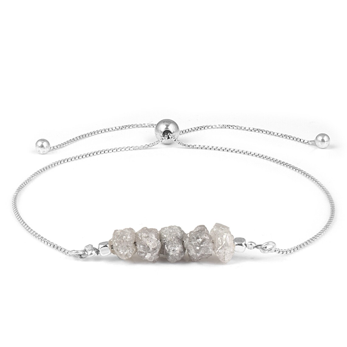 Natural Grey Diamond Braceletraw Diamond Braceletdiamond - Etsy