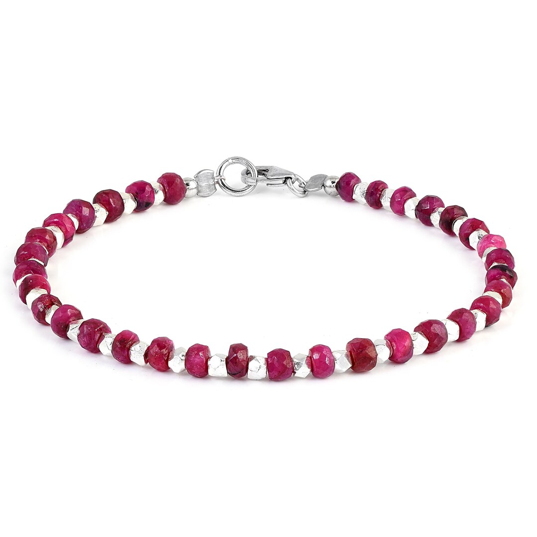 Genuine Ruby Bracelet,gold Filled,rose Gold or Sterling Silver Beads ...
