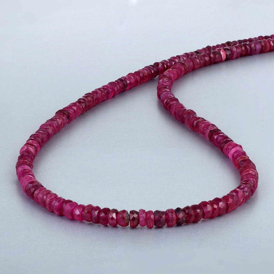 Natural Ruby Necklace Women's Wedding Ruby Gemstone Jewelry Gift 925 ...