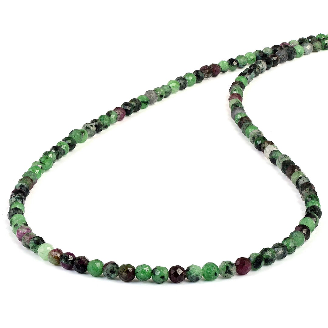 Genuine Ruby Zoisite Beads Necklace,handcrafted 925 Silver Ruby Jewelry ...