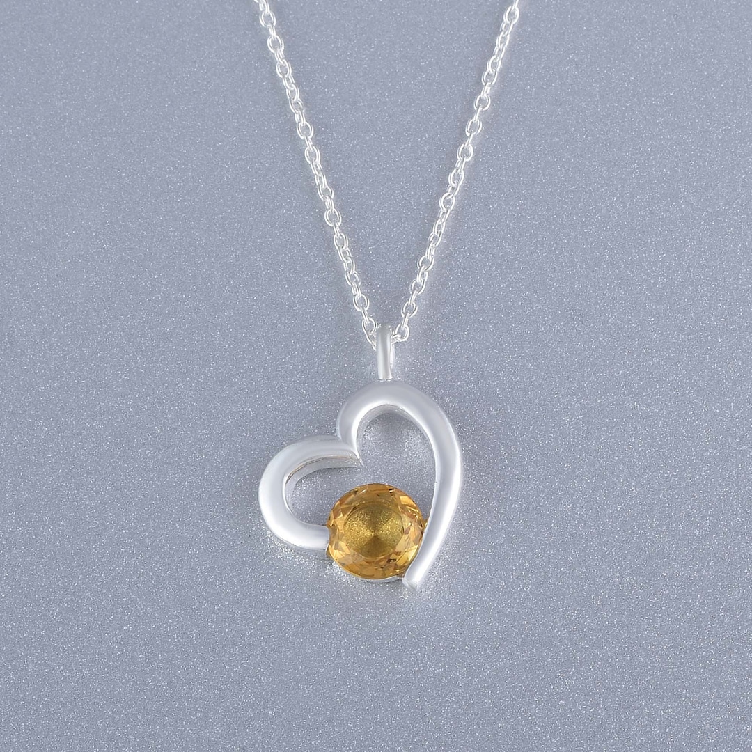 Genuine Gold Citrine Heart Necklaceyellow Citrine - Etsy