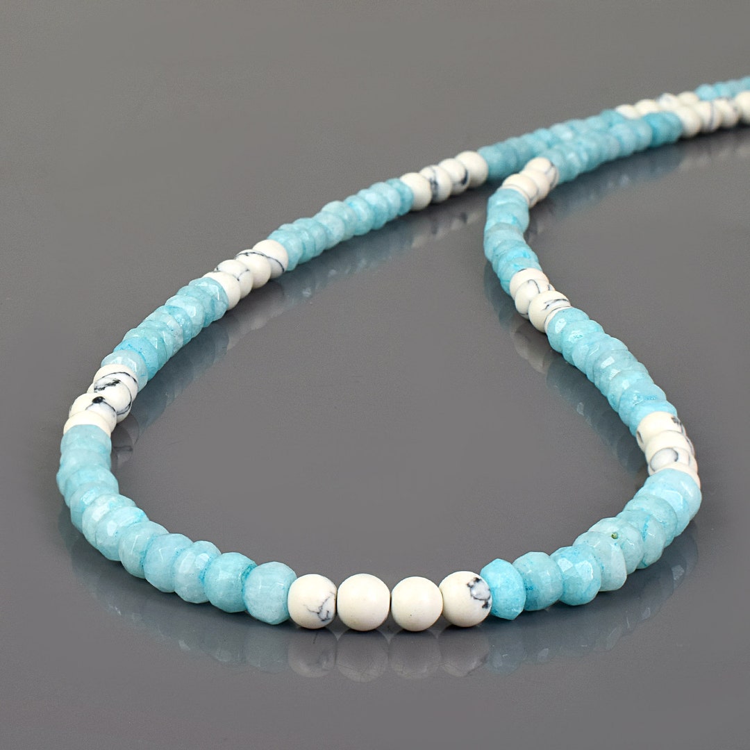 Natural Amazonite Necklace,howlite Gemstone Choker Necklace,beaded ...