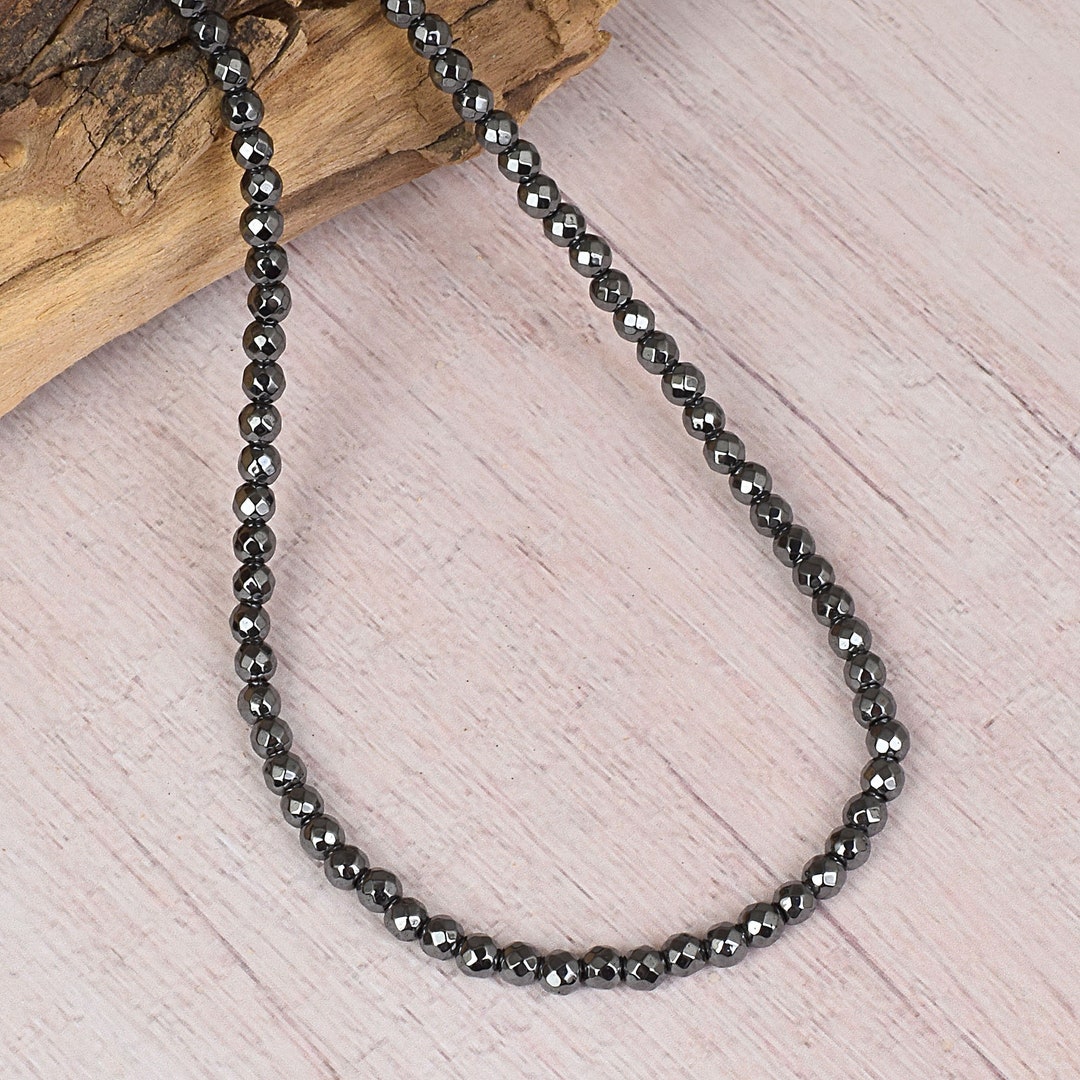 Hematite Necklace for Women,delicate Faceted Hematite Gemstone Necklace ...