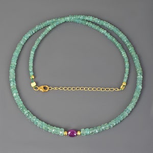 Genuine Columbian Emerald & Ruby Necklace,multicolor Gemstone 18 Beaded ...