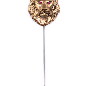 Antique Gold Lion Pin Leo Birthday Zodiac Brooch Set Lion - Etsy