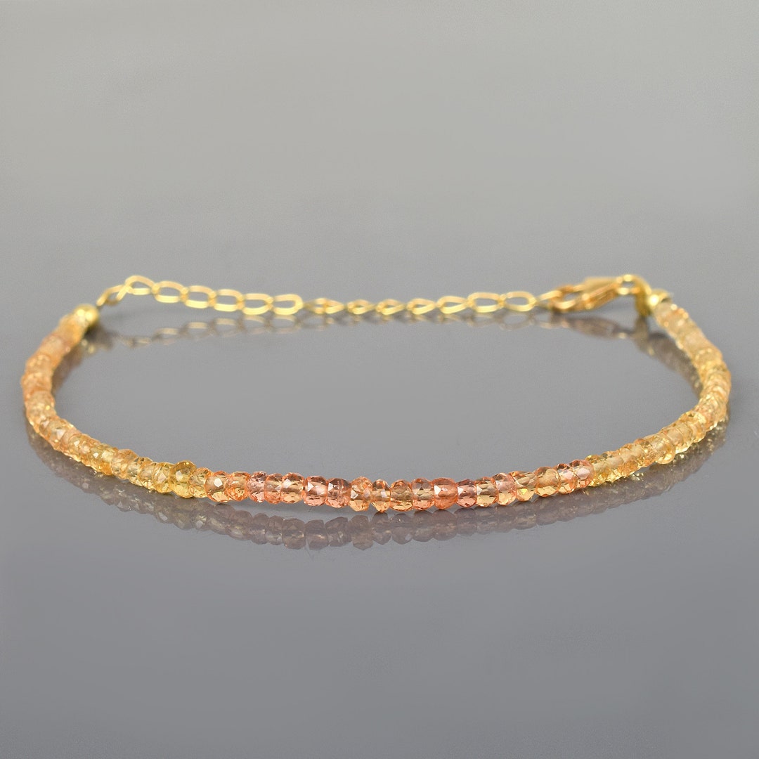 Imperial Topaz Bracelet,handcrafted 925 Silver Topaz Jewelry,natural ...