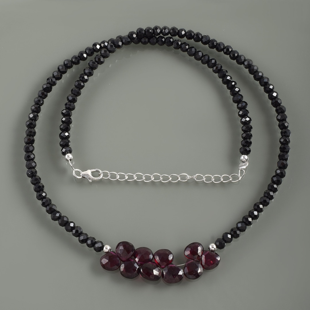 Black Spinel Garnet Choker,genuine Gemstone Jewelry, Elegant Women's ...