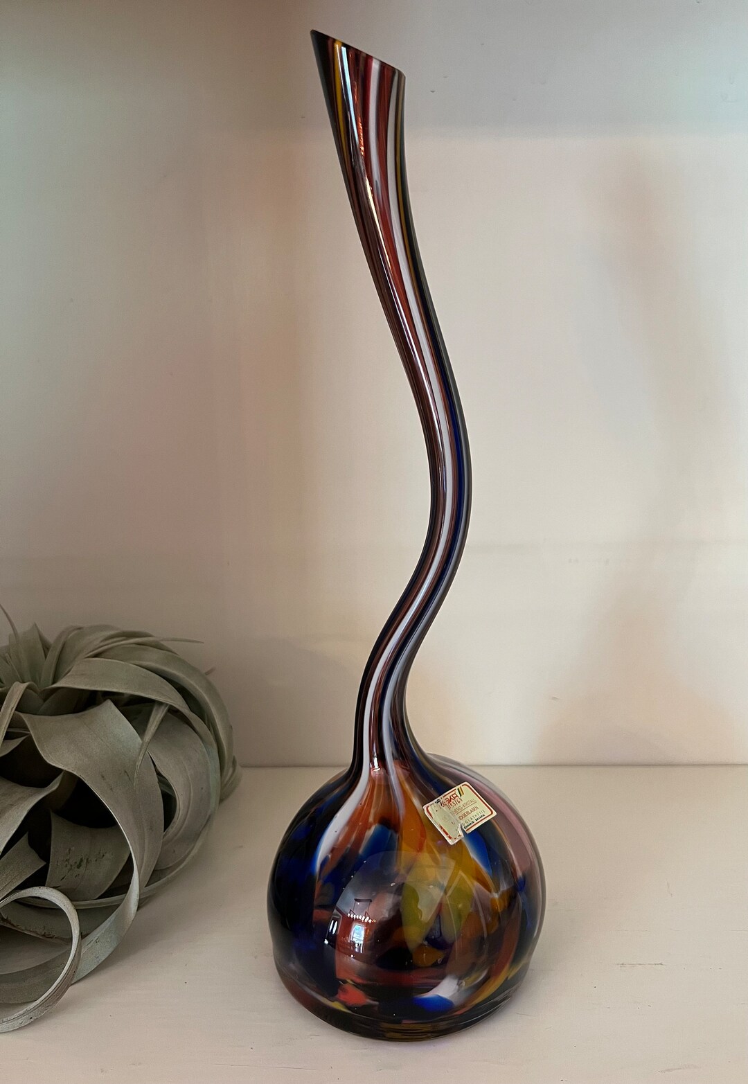Joska Design Art Glass Melting Vase Colorful Vintage Set of 2 - Etsy