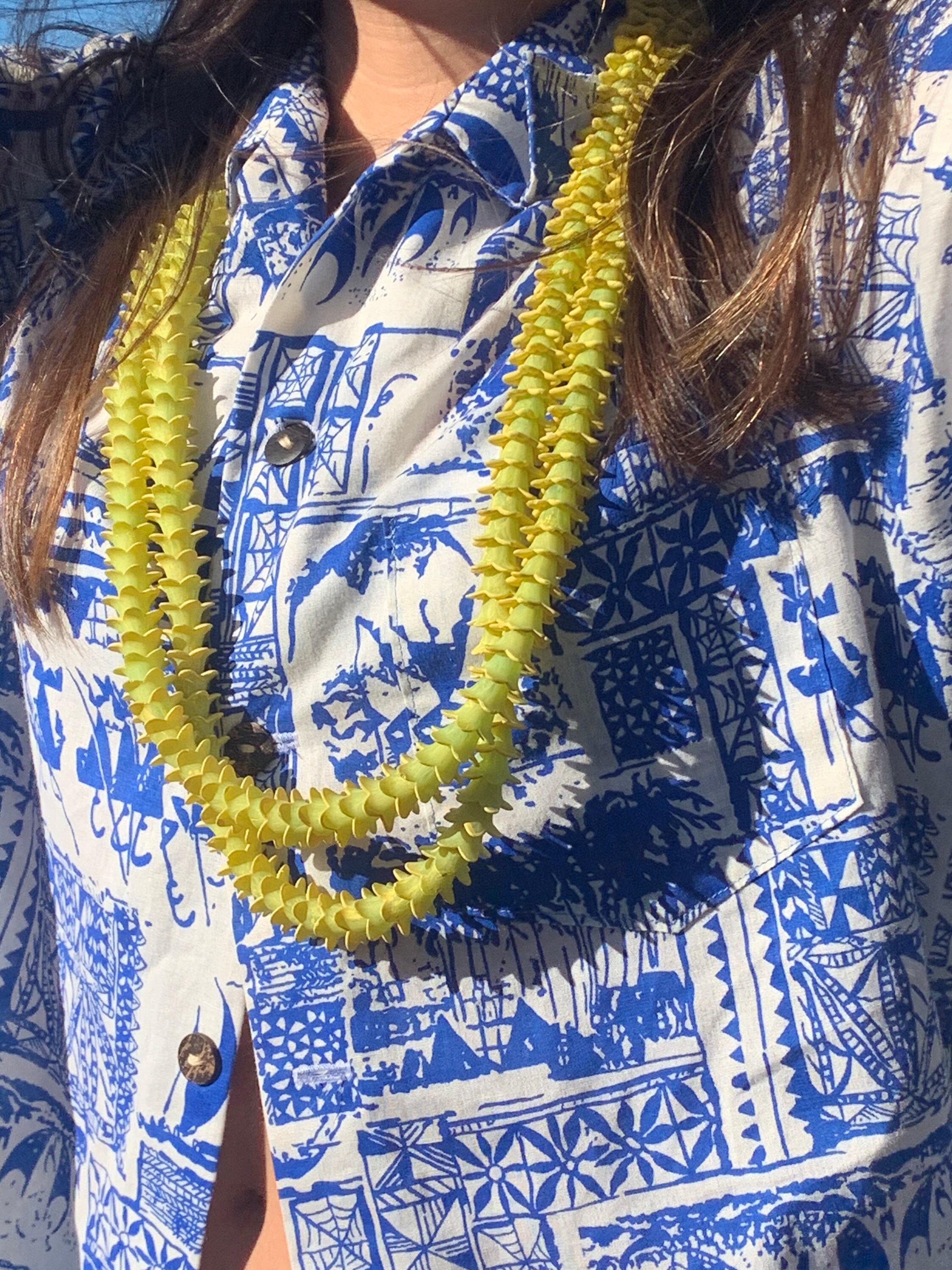 Hand-painted Pakalana Flower Long Necklace - Etsy