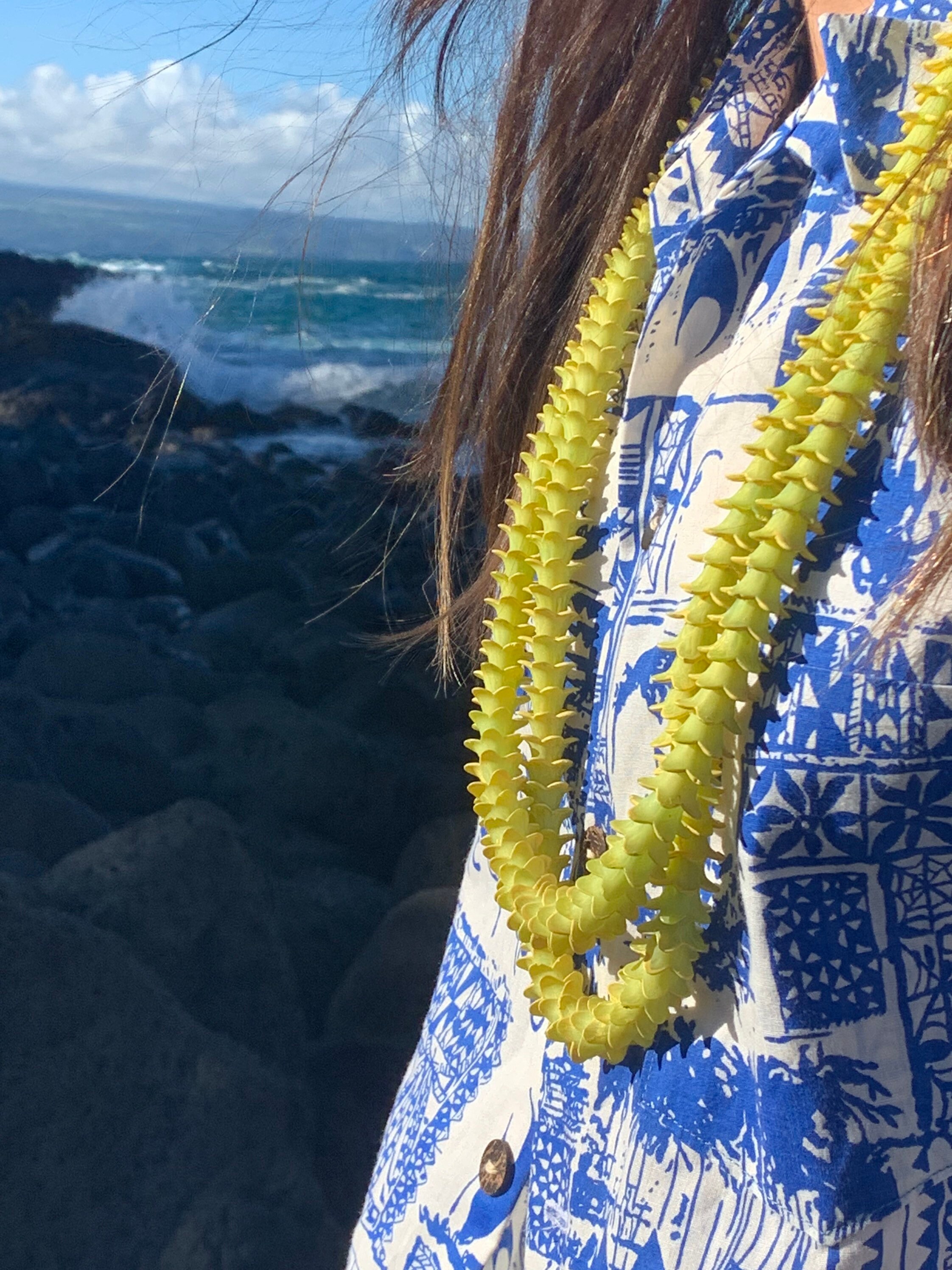 Hand-painted Pakalana Flower Long Necklace - Etsy
