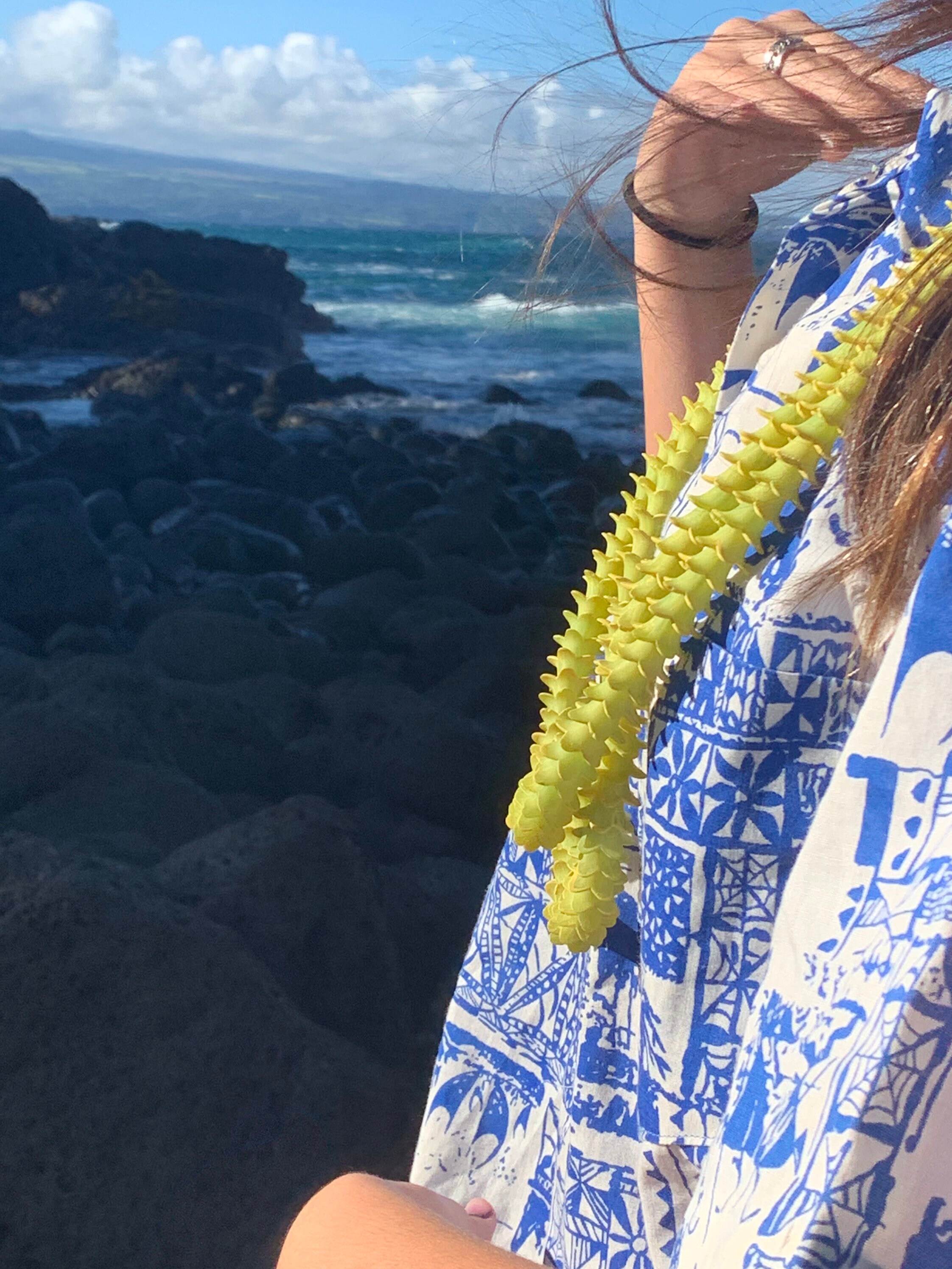 Hand-painted Pakalana Flower Long Necklace - Etsy