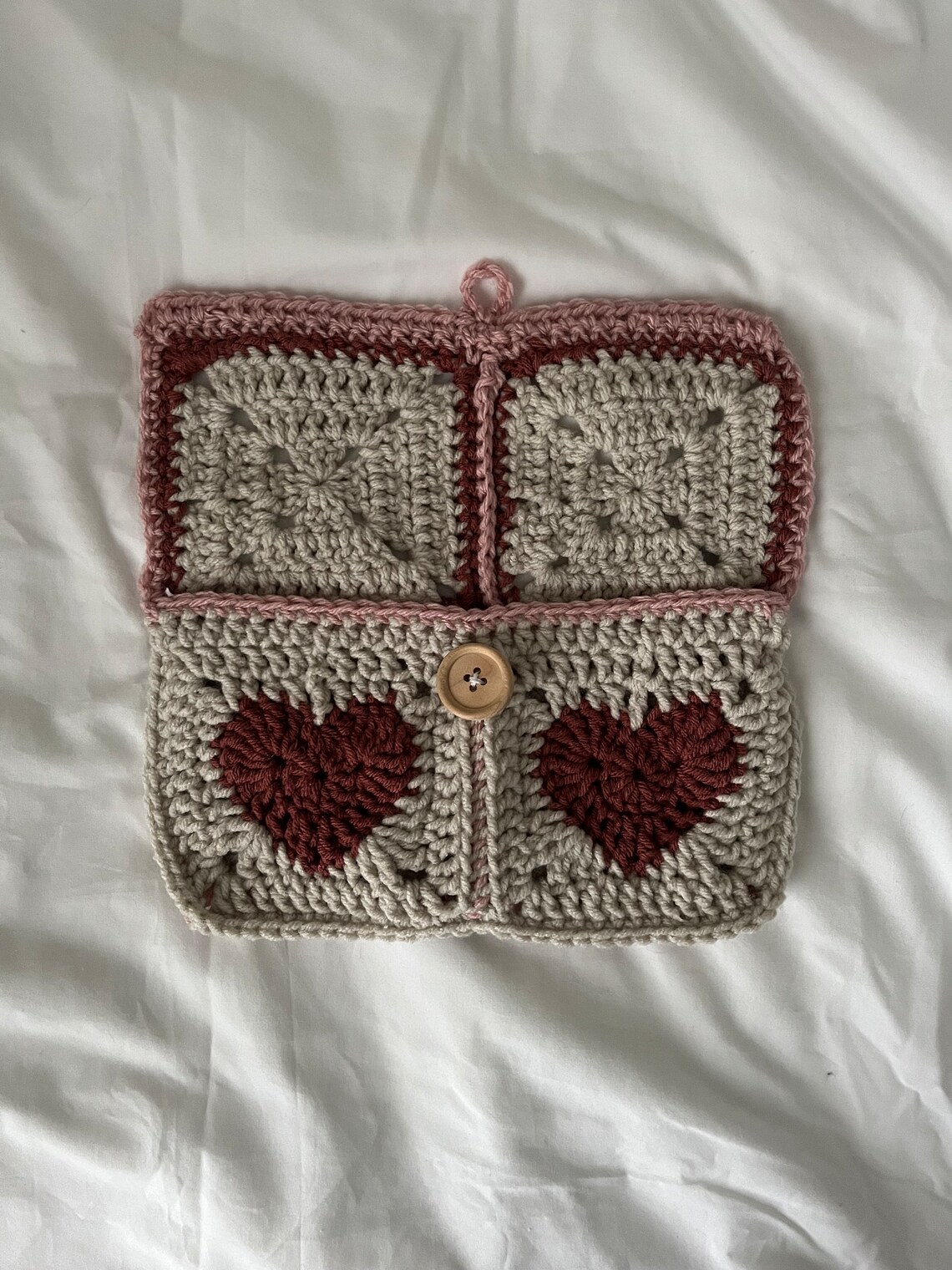 Crochet Heart Sleeve Book Cover iPad Case Book Sleeve Crochet Heart ...