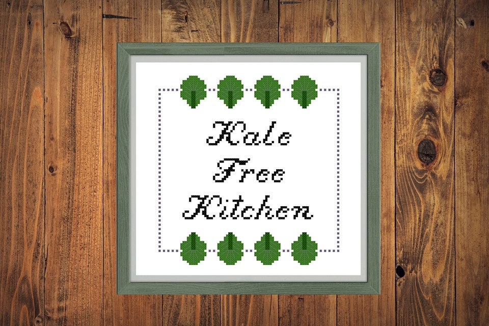 Kale Free Kitchen Cross Stitch Digital Pattern - Etsy 日本
