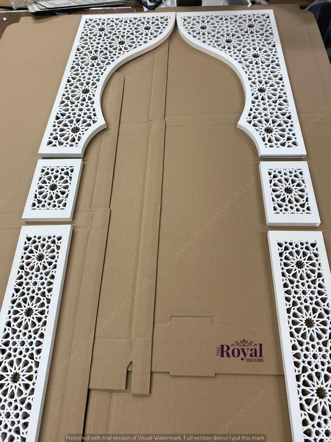 Wooden Mehraab Arch Wall Art, Moroccan Geometric Pattern Arch, Mehraab ...