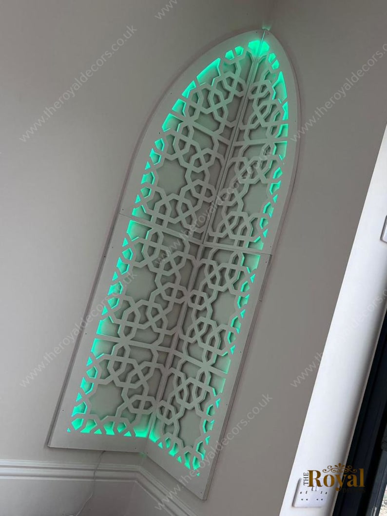Geometric Arch Panel, Moroccan Islamic Wall Decor, Prayer Room Art - Etsy