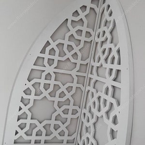 Wooden Geometric Arch Panel, Moroccan Decorative Wood Panel, Mehraab ...