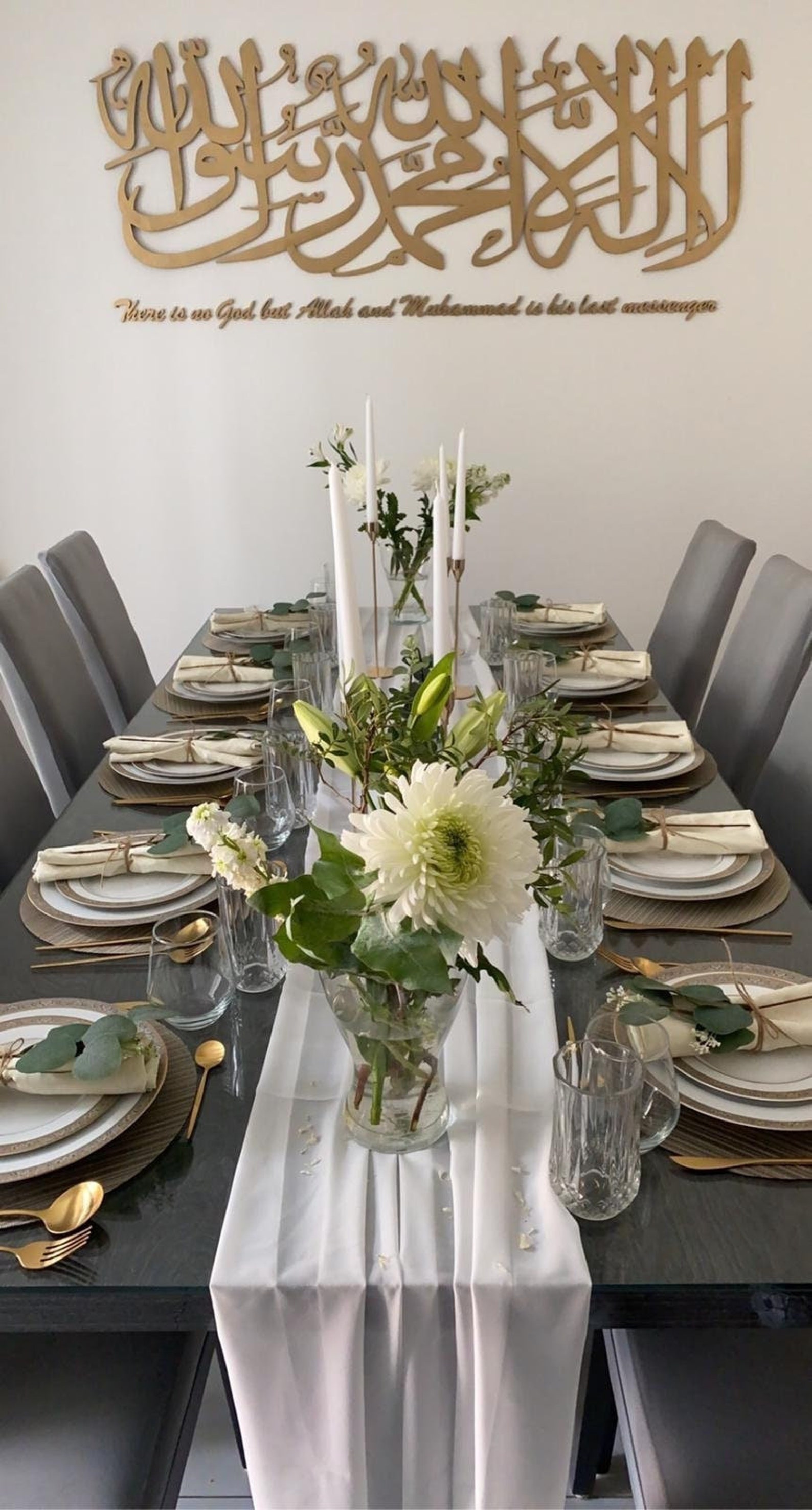 Kalima Shahada Islamic Calligraphy Wall Art With English | Etsy