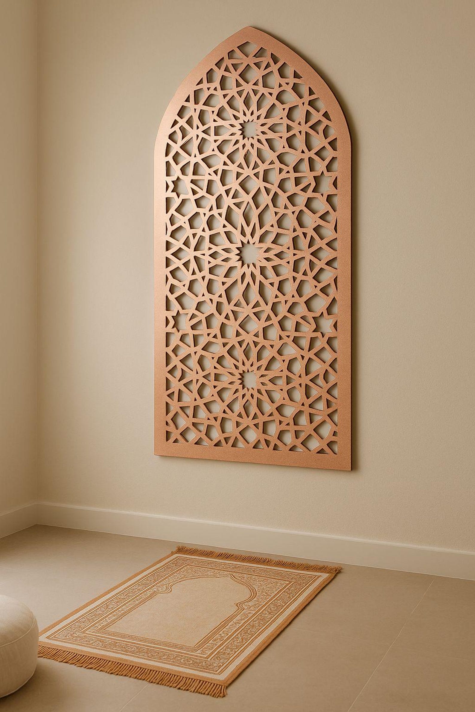Tall Mihrab Arch, Geometric Arabesque Islamic Wall Art - Etsy