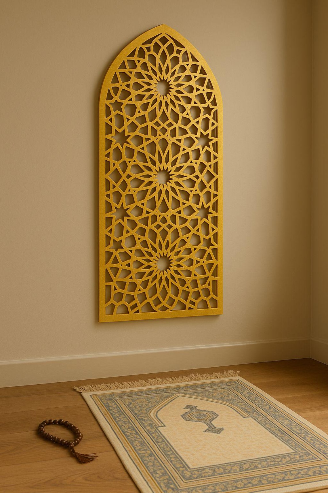 Tall Mihrab Arch, Geometric Arabesque Islamic Wall Art - Etsy