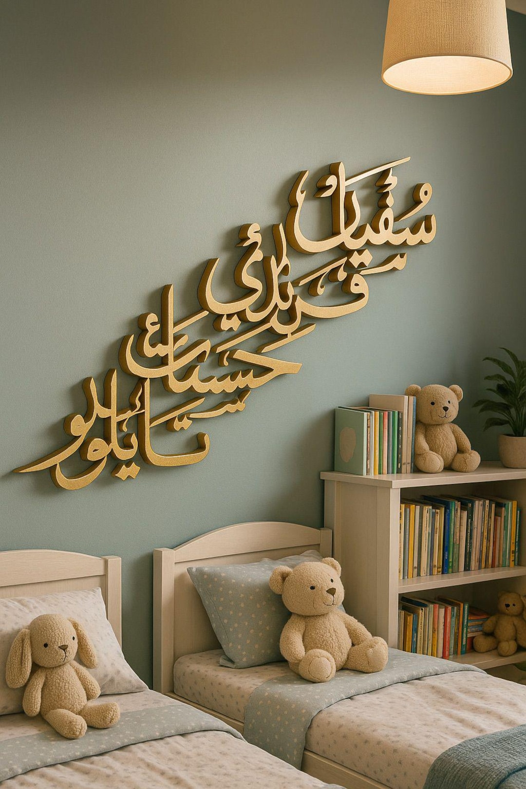 Custom Arabic Calligraphy Name Sign, 3D MDF Wood, Islamic Nursery Decor ...