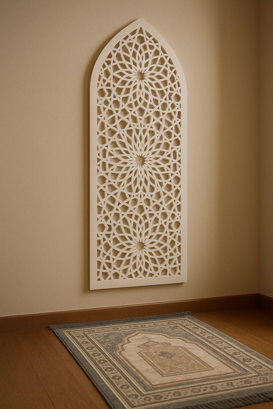 Tall Mihrab Arch, Geometric Arabesque Islamic Wall Art - Etsy