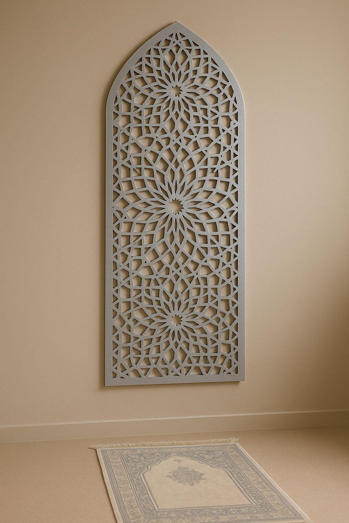Tall Mihrab Arch, Geometric Arabesque Islamic Wall Art - Etsy