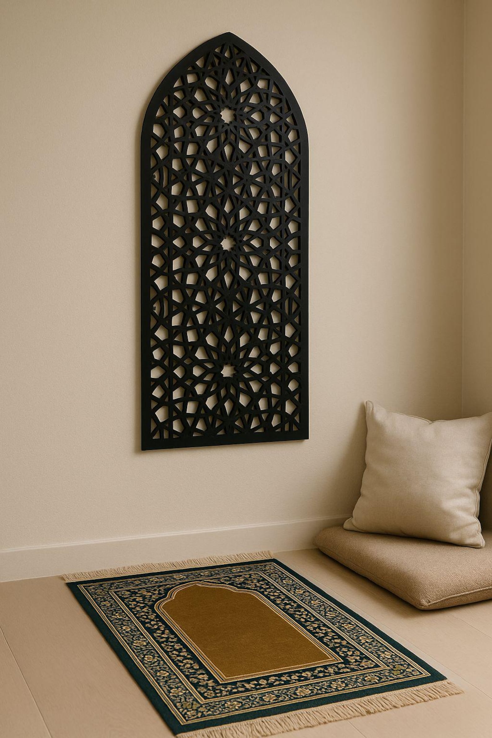 Tall Mihrab Arch, Geometric Arabesque Islamic Wall Art - Etsy