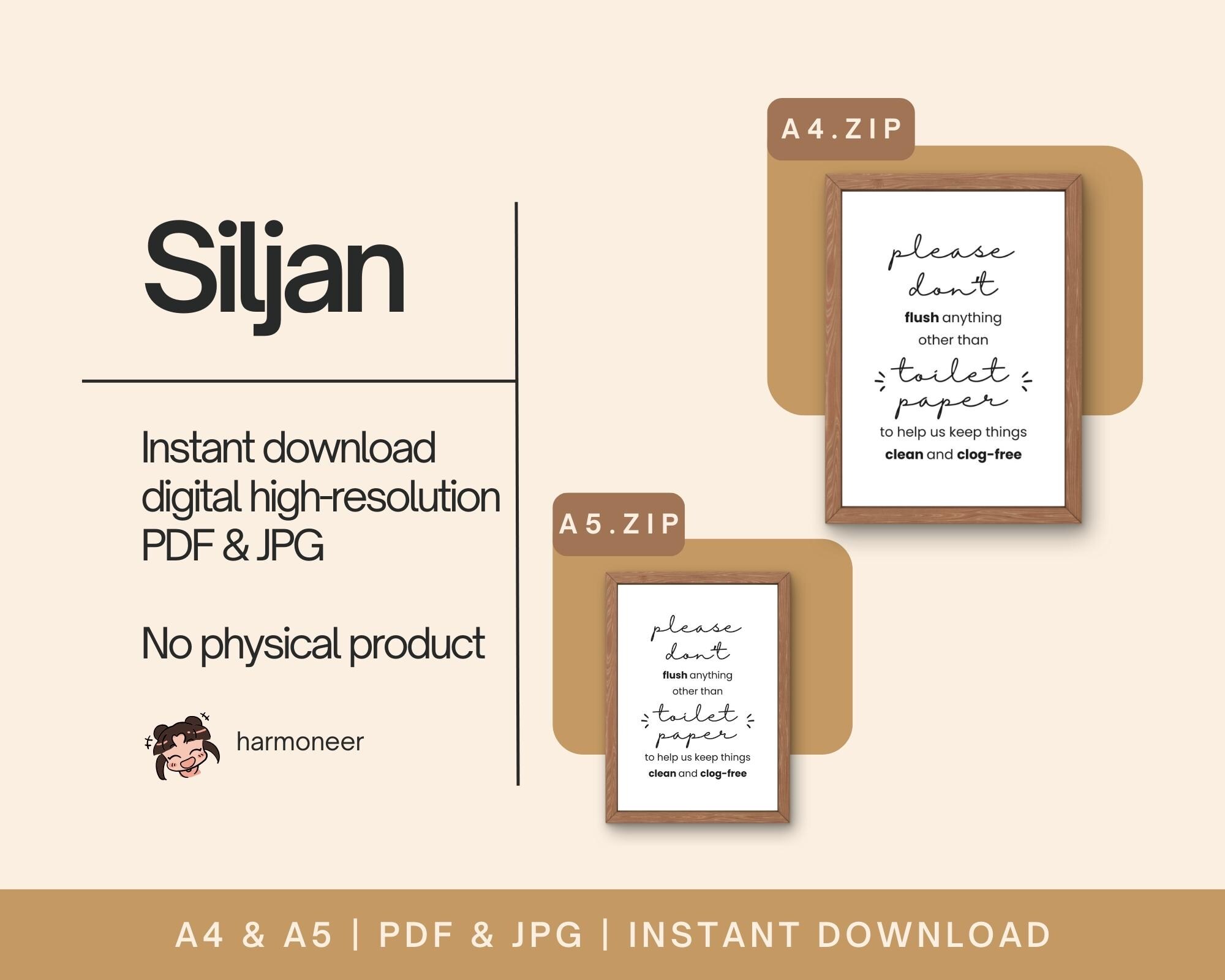 Toilet Paper Only Sign, Minimalist Bathroom Art (digital Download ...