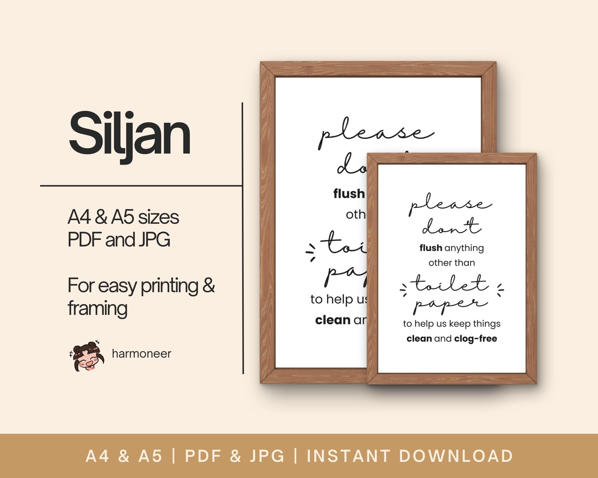Toilet Paper Only Sign, Minimalist Bathroom Art (digital Download ...