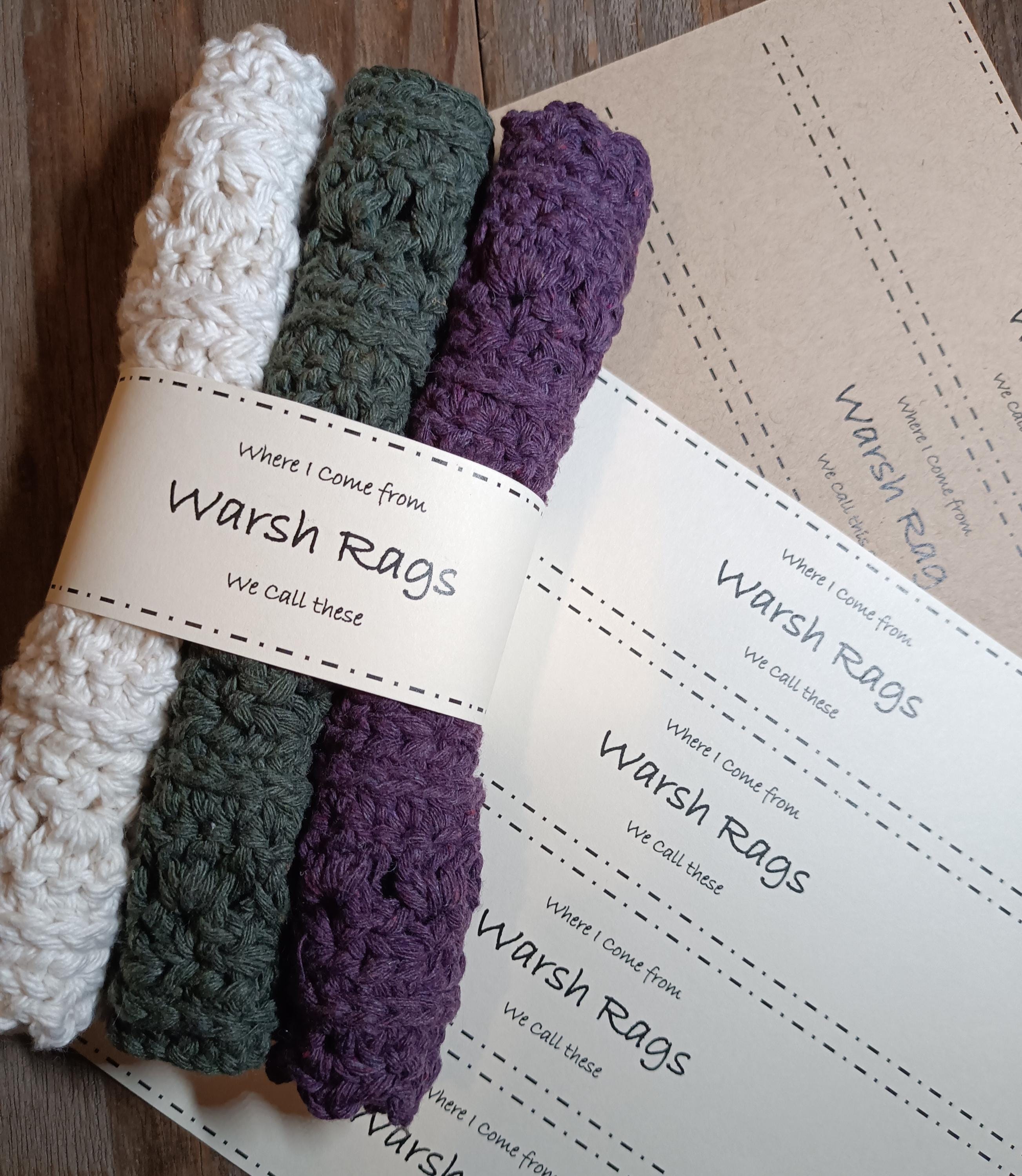 2 PRINTABLE PDF ~ Warsh Rags ~ Warsh Rag Wrap Label ~ Washcloth ~ DIY ...