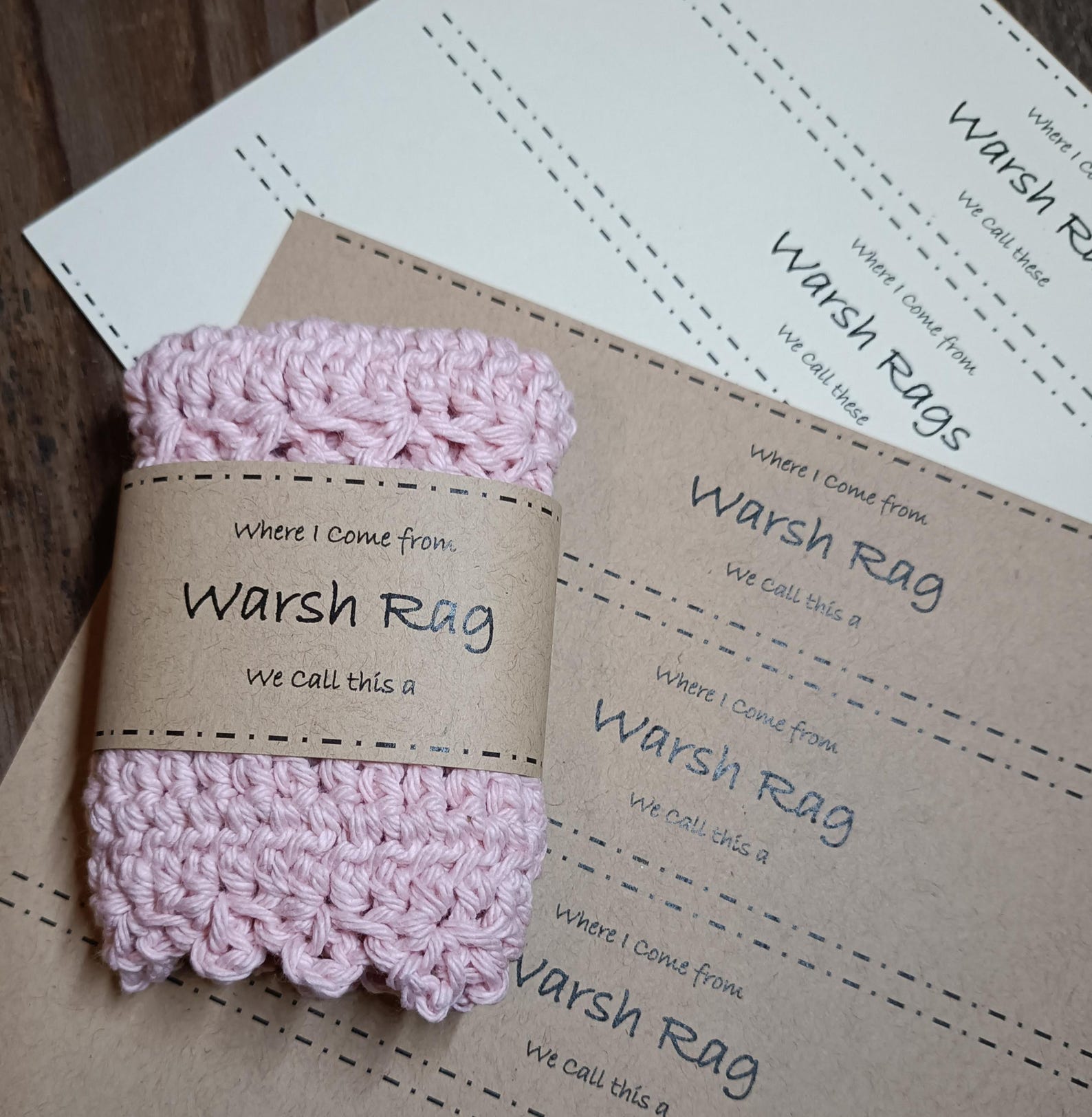 2 PRINTABLE PDF ~ Warsh Rags ~ Warsh Rag Wrap Label ~ Washcloth ~ DIY ...