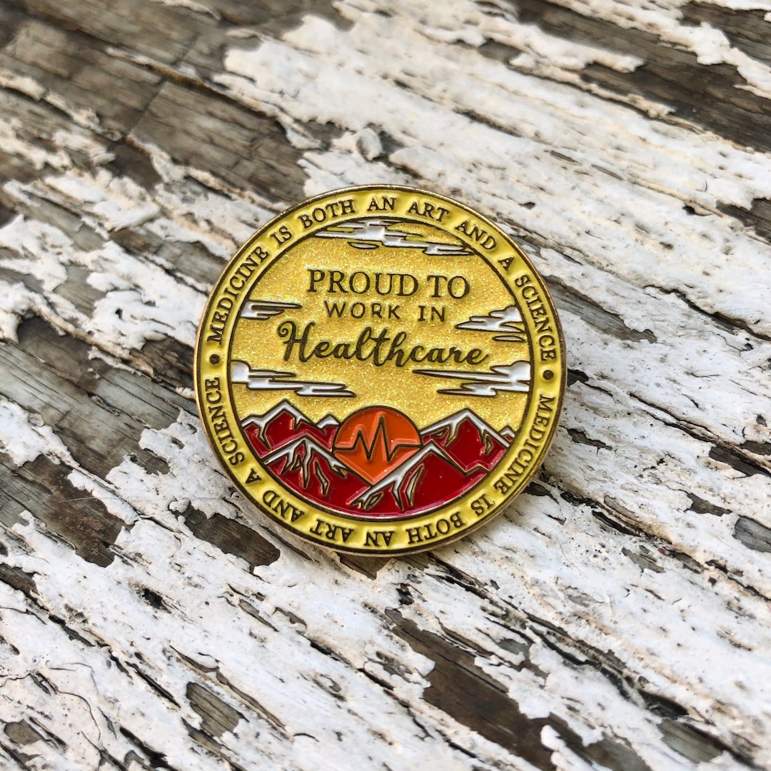 Proud Healthcare Worker Enamel Pin - Gold Medical Lapel Badge - Etsy