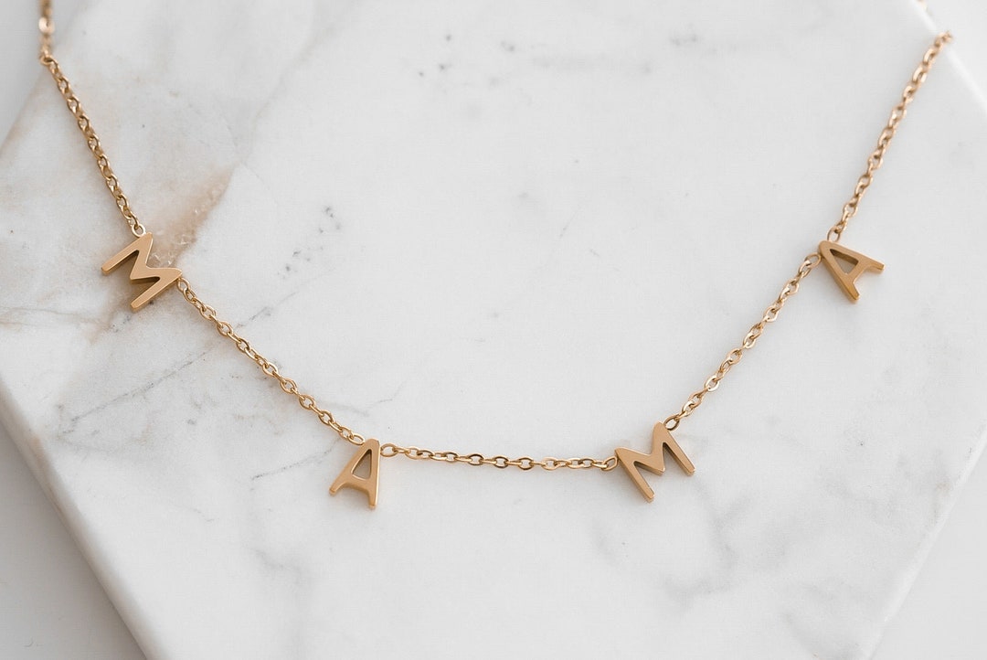 Kinsley Armelle™ Mama Collection - Rose Gold Letter Necklace - Etsy