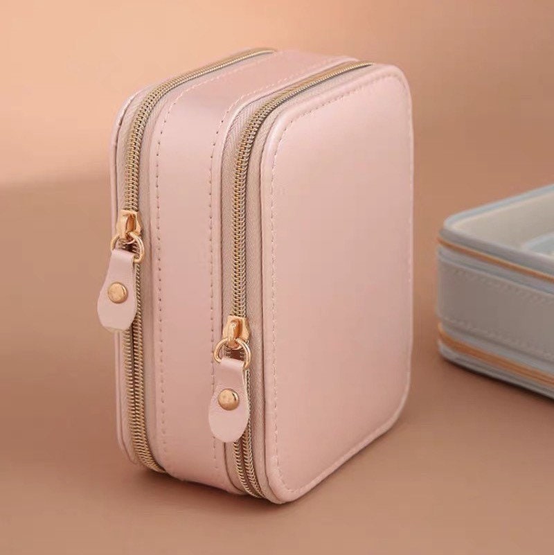 Double Sided Travel Jewelry Box PU Leather Travel Case Ring | Etsy