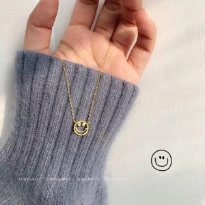 Happy Face Smile Gold Plated on 925 Sterling Silver Adjustable | Etsy