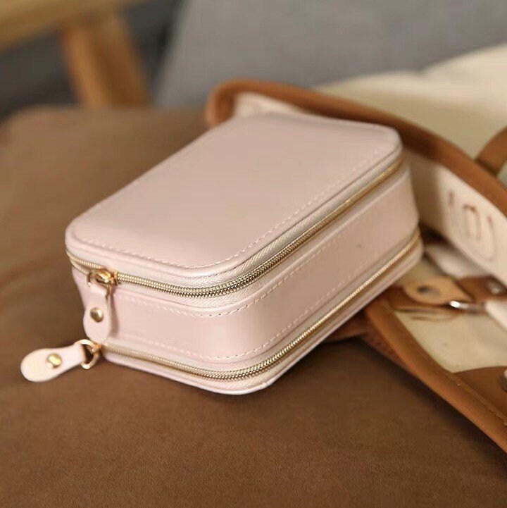 Double Sided Travel Jewelry Box PU Leather Travel Case Ring | Etsy