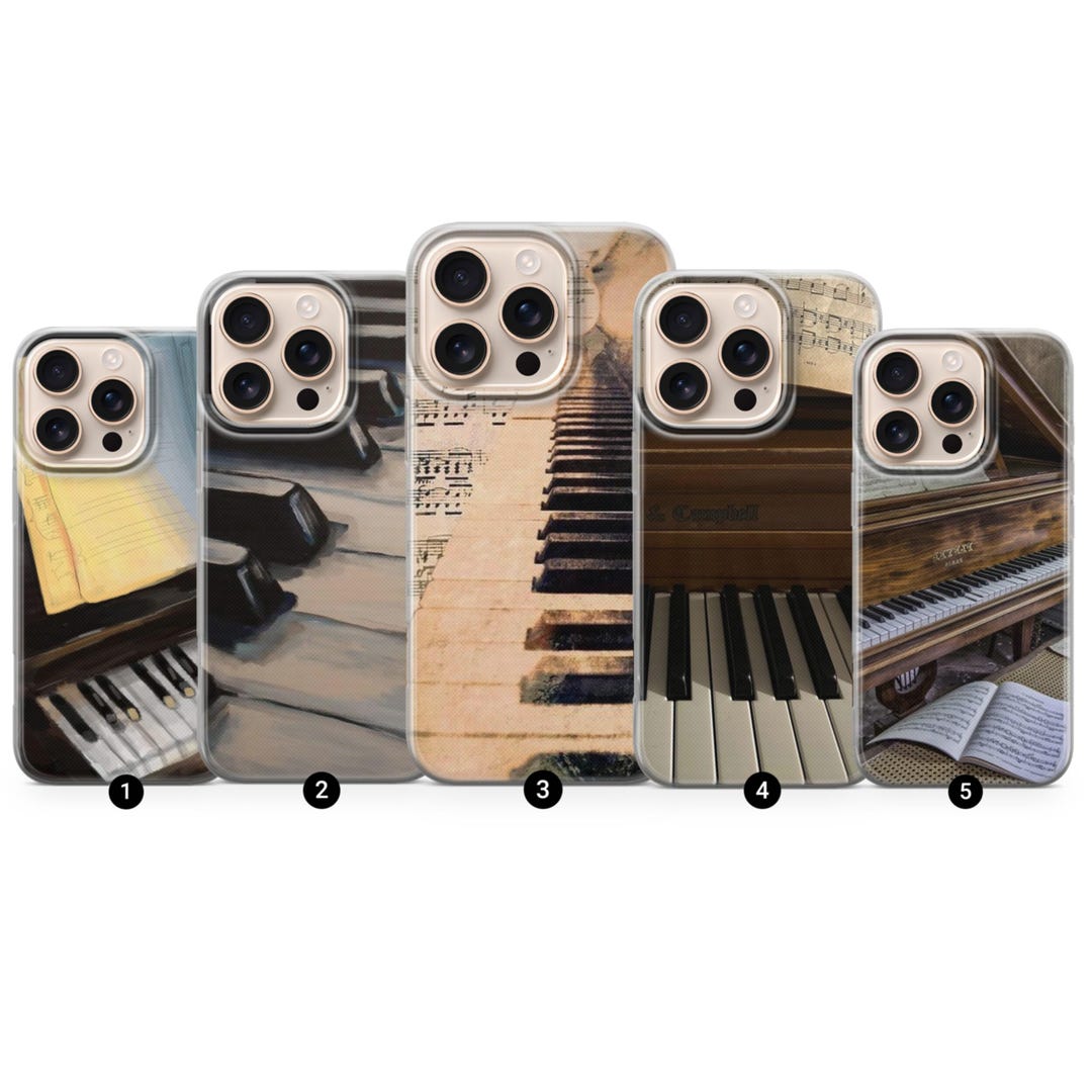 Music Piano Phone Case Note Keyboard Cover Song Moodboard iPhone 16, 15 ...