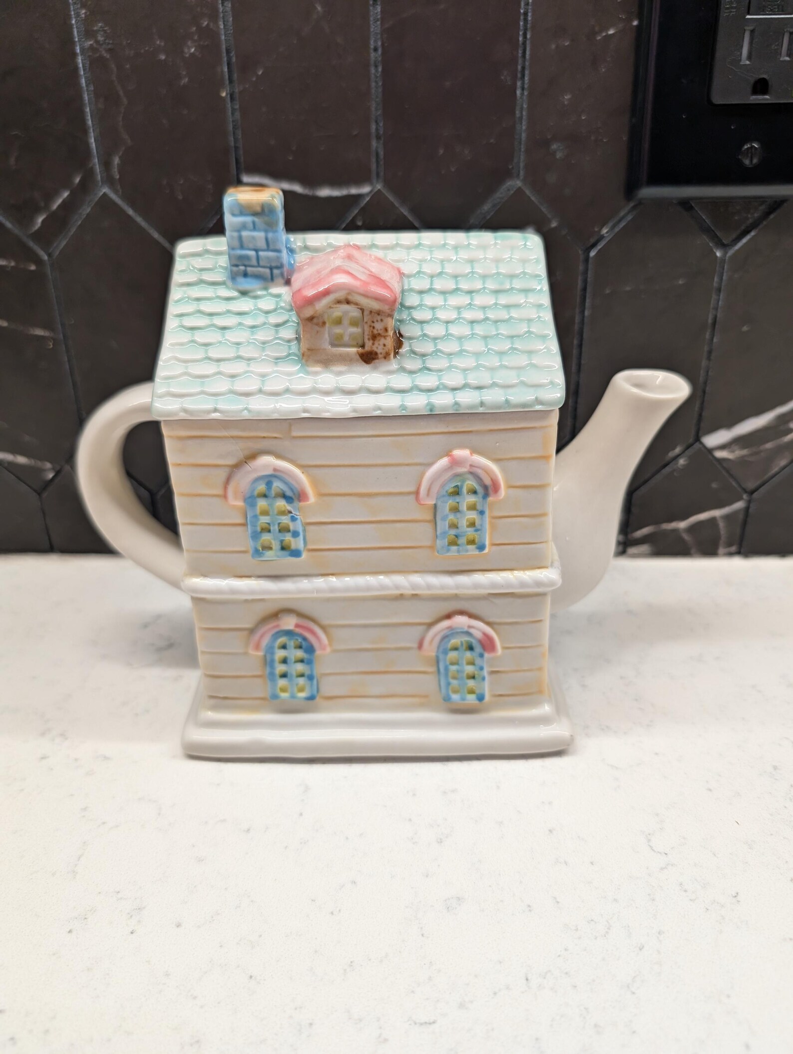 Vintage Cottage Tea Pot - Etsy