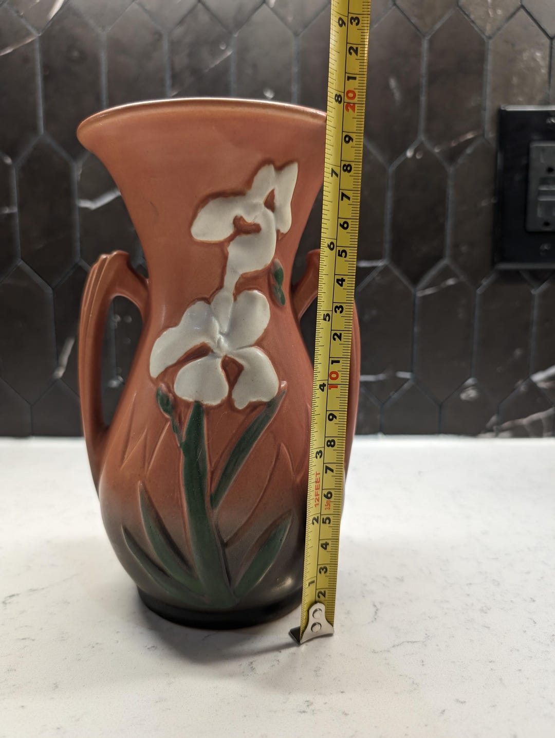Roseville Iris Orange Reproduction Vase 1940's - Etsy