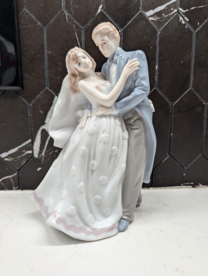 Lladro Style Bride and Groom Figurine - Etsy