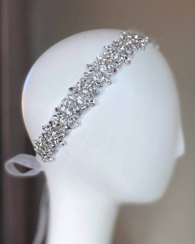 No. 21 Luxury Silver Crystal Embellished Rhinestone Bridal - Etsy