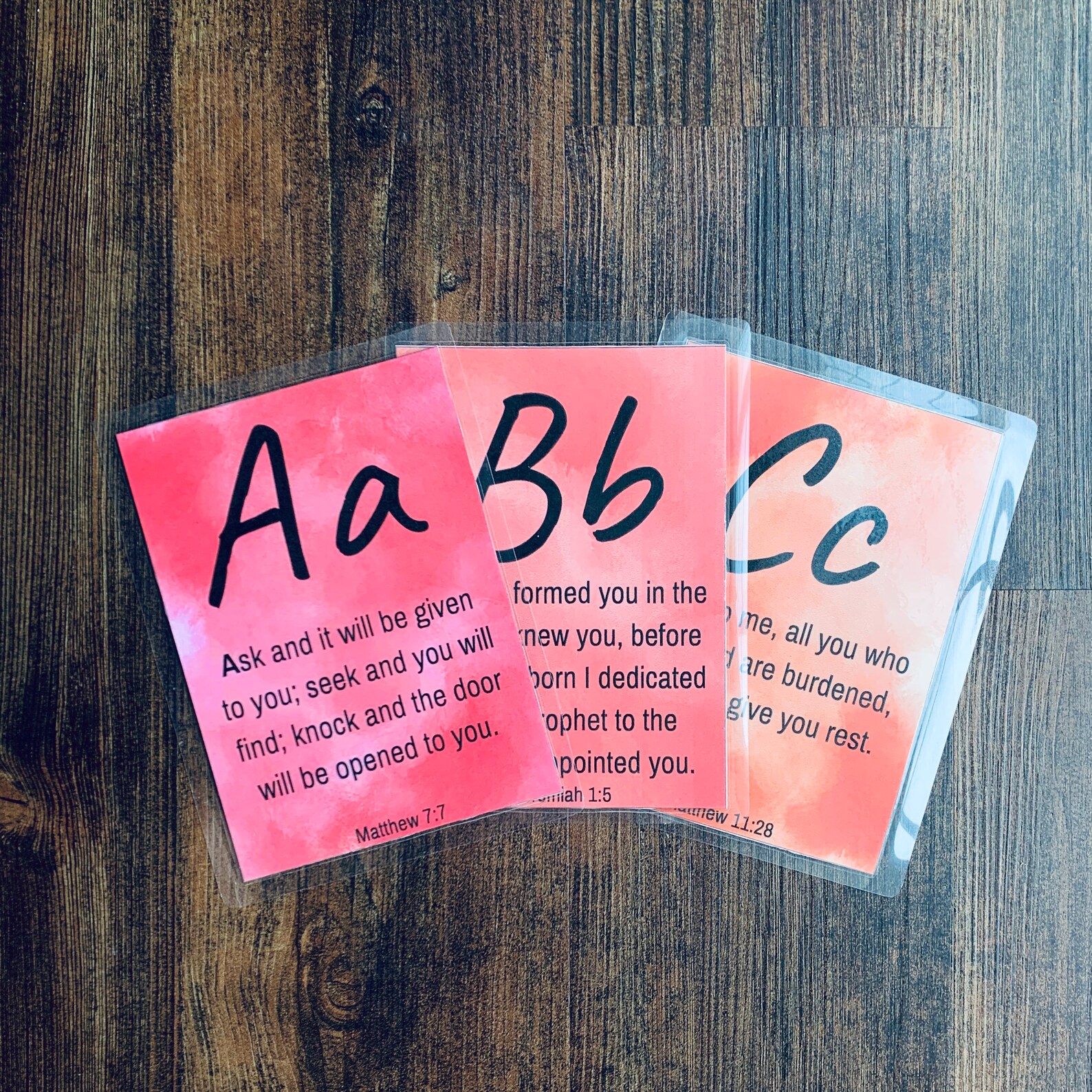 ABC Scripture Memory Verse Cards, Catholic Memory Verse Cards, ABC ...